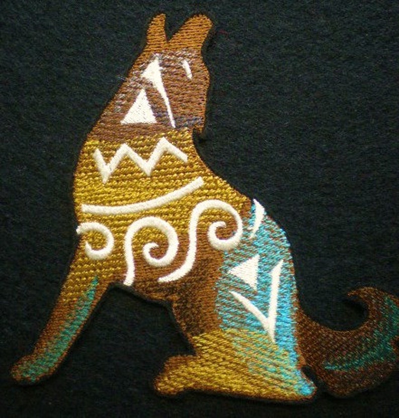 Embroidered Southwestern Coyote Iron on Applique Patch | Etsy