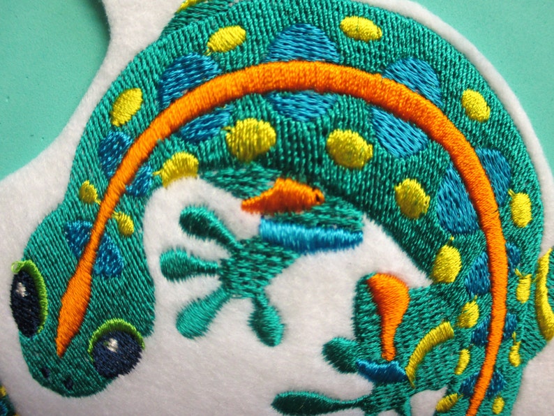 Large Tropical Colored Caribbean Gecko Applique Patch Iron on - Etsy