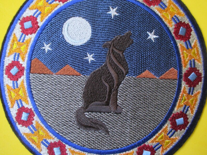 Extra Large Embroidered Coyote Applique Patch Southwestern | Etsy