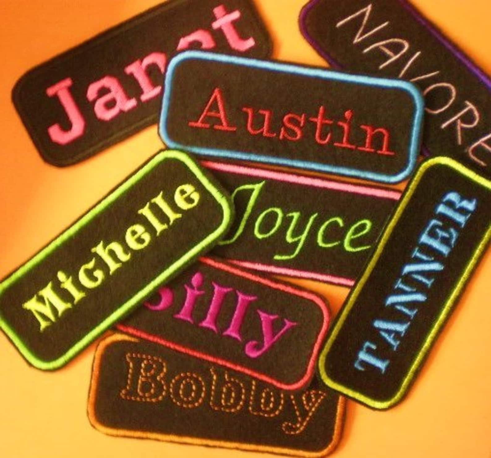 Embroidered Name Tag Iron on Appliques 2 by 5 Inches Name - Etsy Canada