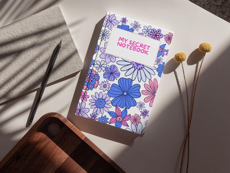 My Secret Notebook – Printable Weekly Planner, 50 Pages, Retro Floral ...