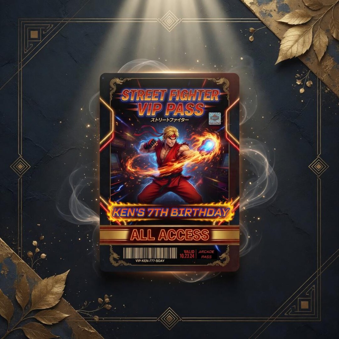 Fighter VIP Pass Invitation, Editable Birthday Ticket (digital Download ...