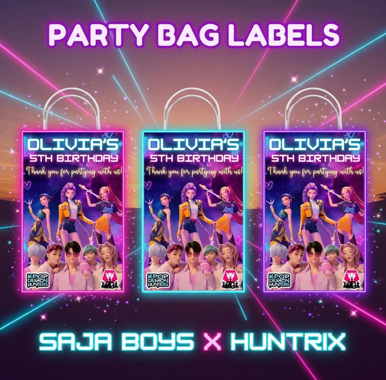 K Pop Birthday Party Bundle, Editable Canva Party Decorations, Kpop ...