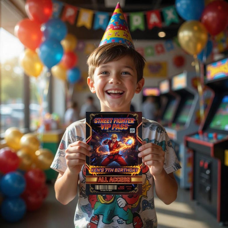 Fighter VIP Pass Invitation, Editable Birthday Ticket (digital Download ...