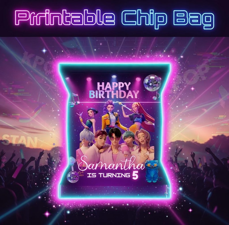 K Pop Birthday Party Bundle, Editable Canva Party Decorations, Kpop ...