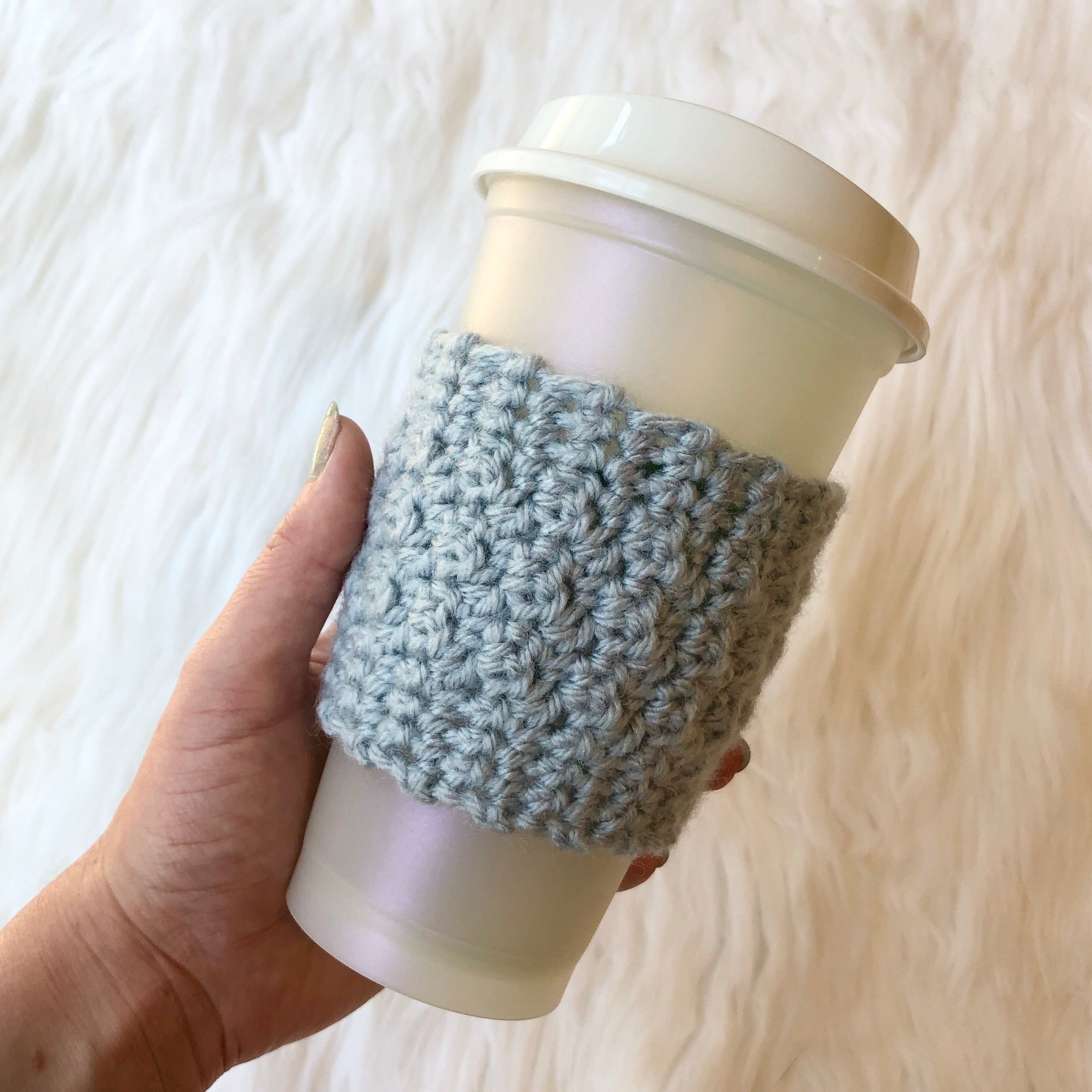 Crochet Pattern Coffee Cup Cozy Reusable Hot Beverage | Etsy