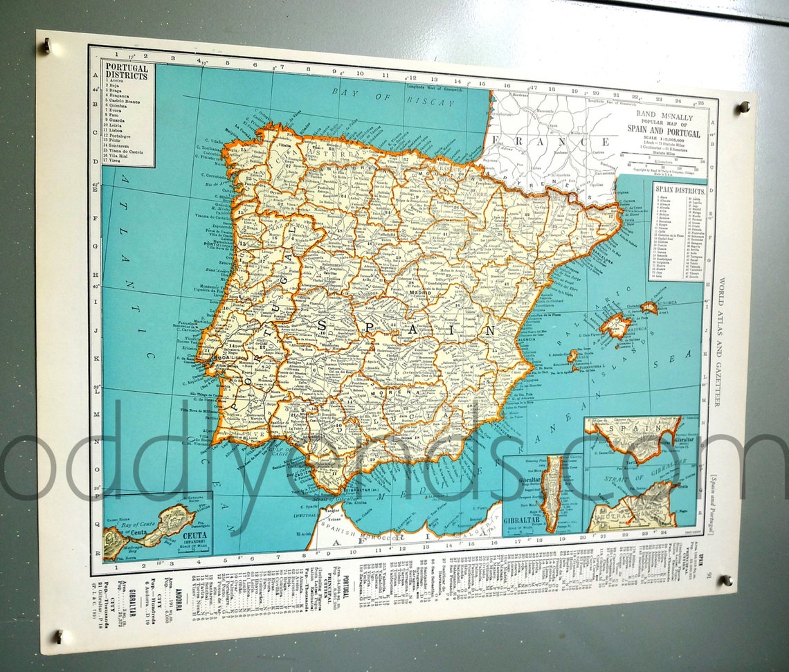 1939 Spain Atlas Map - Etsy