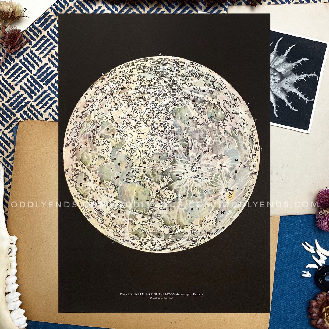 1950s Moon Surface, Vintage Space Astronomy, Not Reproduction, Antique ...