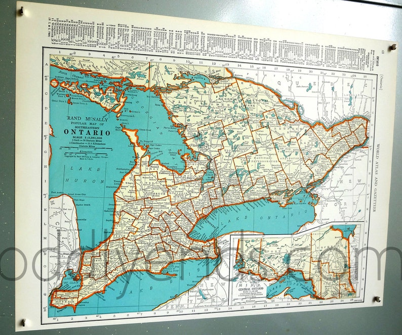 1939 Ontario Atlas Map | Etsy