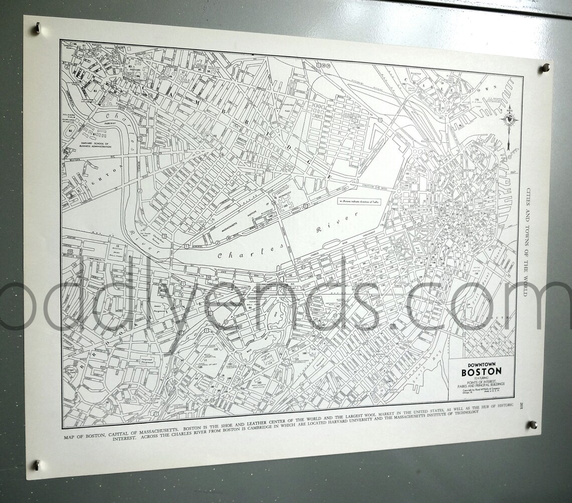 1939 Boston Massachusetts Vintage City Atlas Map - Etsy
