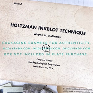 Real 1958 Holtzman Inkblot Plate Original Board, EXTREMELY RARE, Not ...