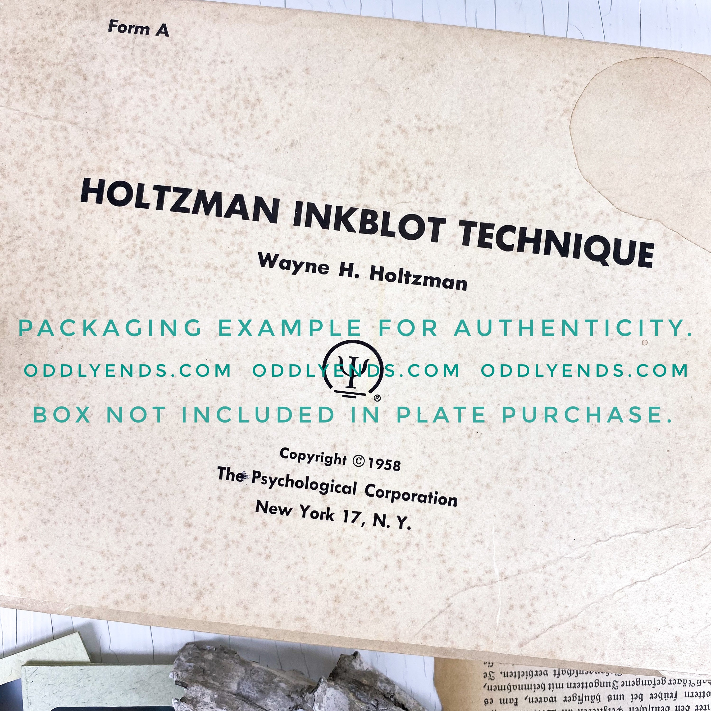 Real 1958 Holtzman Inkblot Plate Board EXTREMELY RARE Not - Etsy