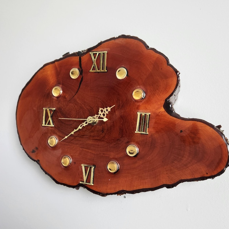 Wood Slab Live Edge Clock - Etsy