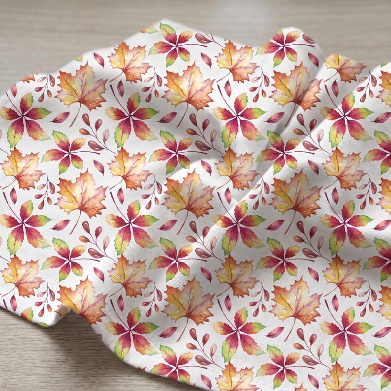Seamless Autumn Leaves Pattern, Watercolor Fall Foliage Digital Paper ...