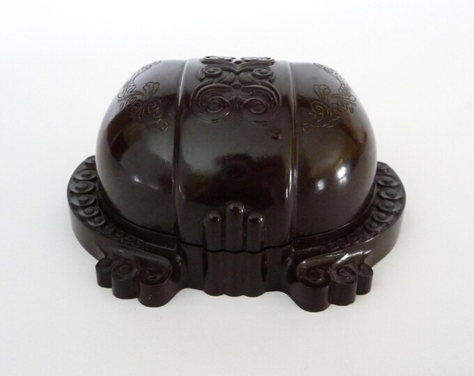 Chocolate Brown Ring Box Celluloid Plastic Vintage Art Deco Ring Box - Etsy