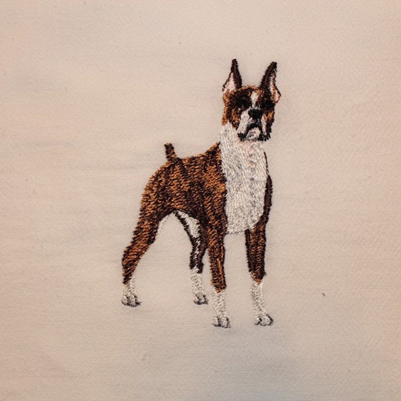 Machine Embroidered Brindle Boxer Flour Sack Dish Towel - Etsy