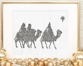 We Three Kings A Limited Edition Print of a Hand-lettered - Etsy