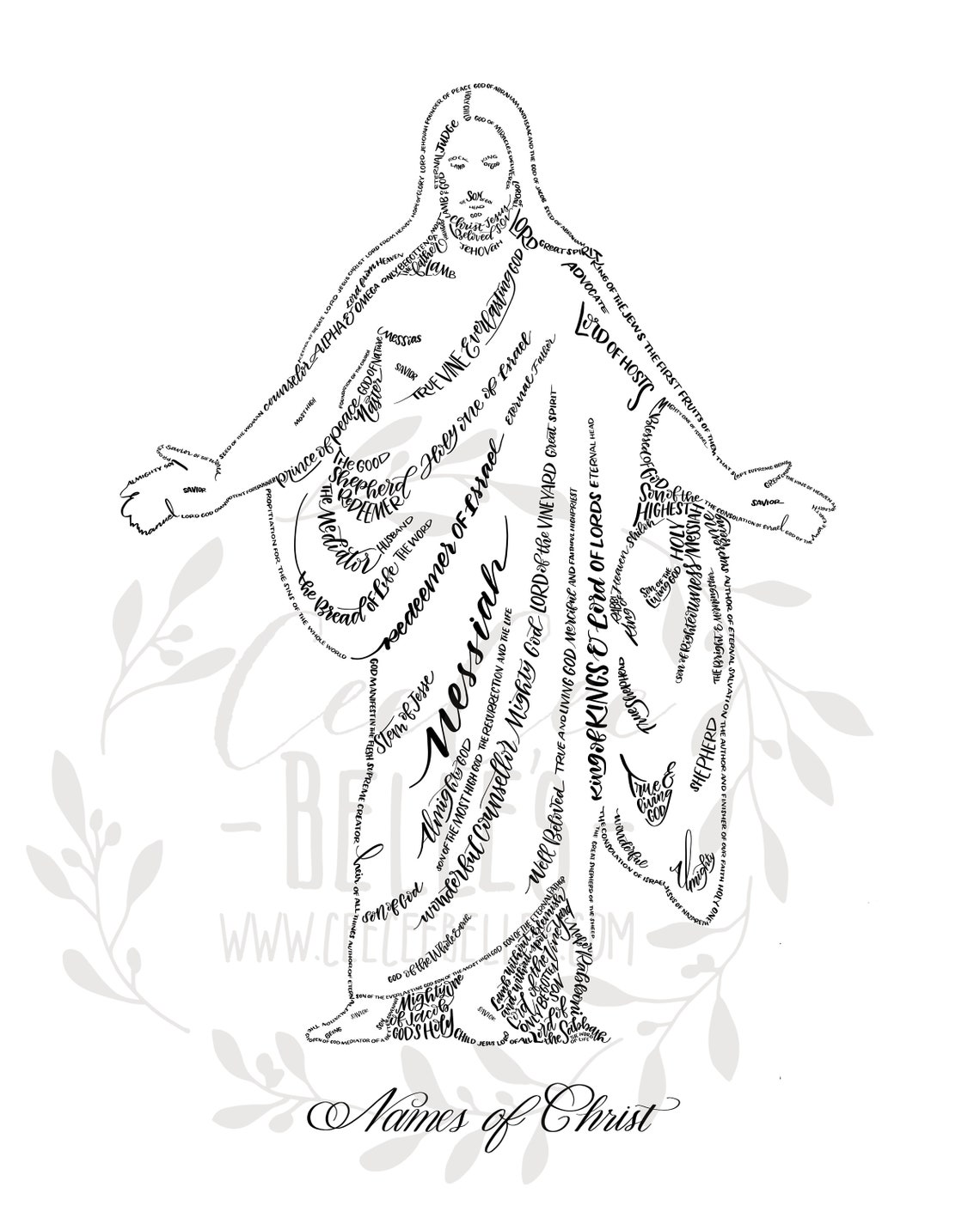 Names of Christ - Word Art Using Various Names for the Savior to Create ...