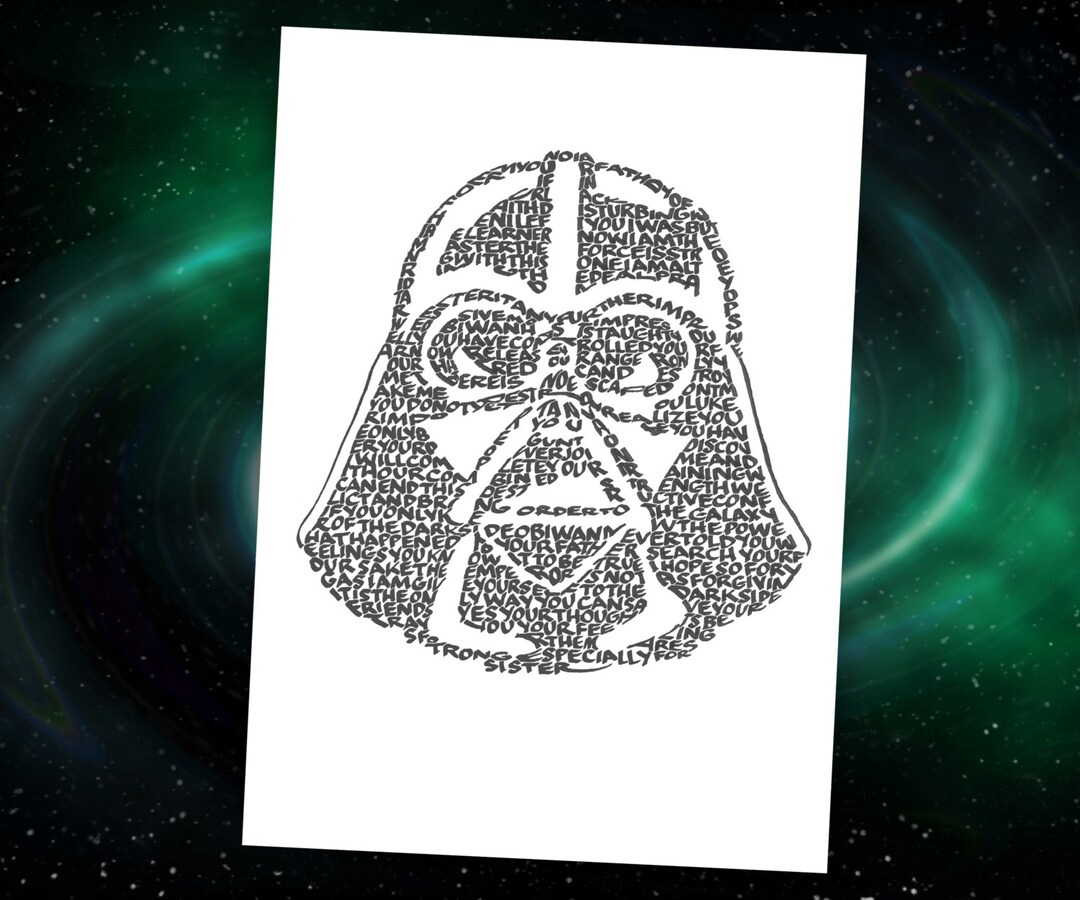 Darth Vader - A Limited Edition Print of a Hand Lettered Image - Etsy
