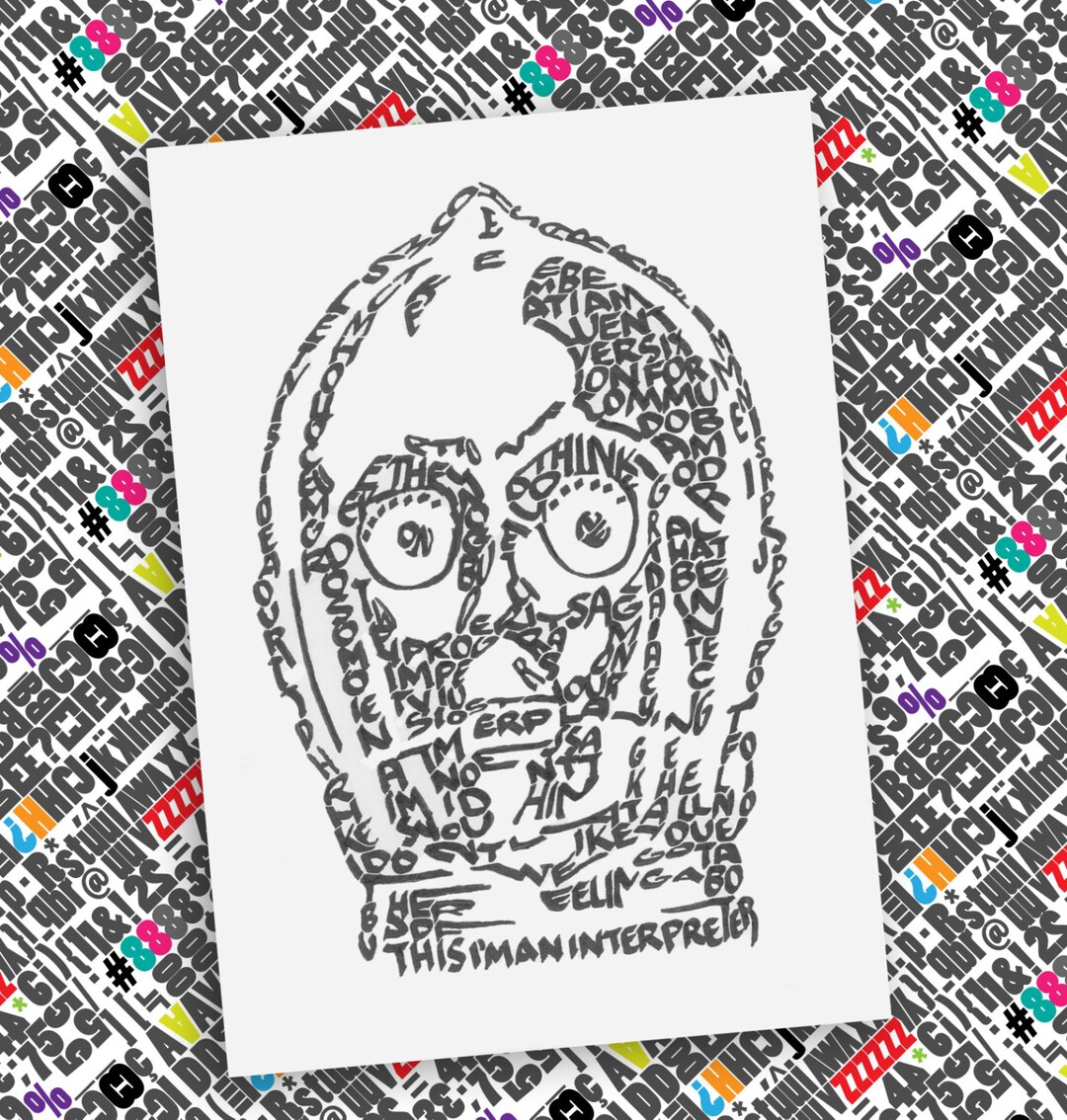 C3P0 Human-cyborg Relations A Limited Edition Print of a Hand Lettered ...