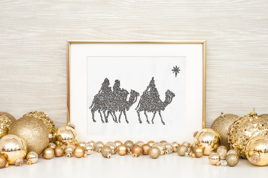 We Three Kings - A Limited Edition Print of a Hand-lettered Image Using ...