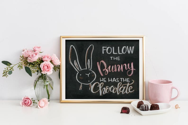 Chocolate Bunny Time! - A Print of an Original Chalkboard - Etsy