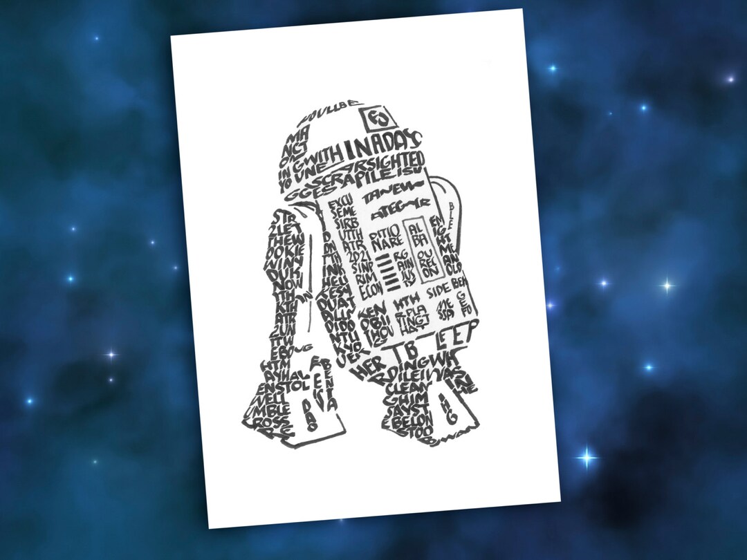 R2D2 - A Limited Edition Print of a Hand Lettered Image - Etsy