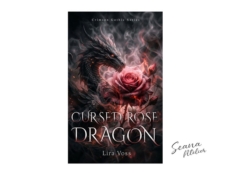 Editable Fantasy Book Cover Template, Dark Gothic Dragon Design, Canva ...