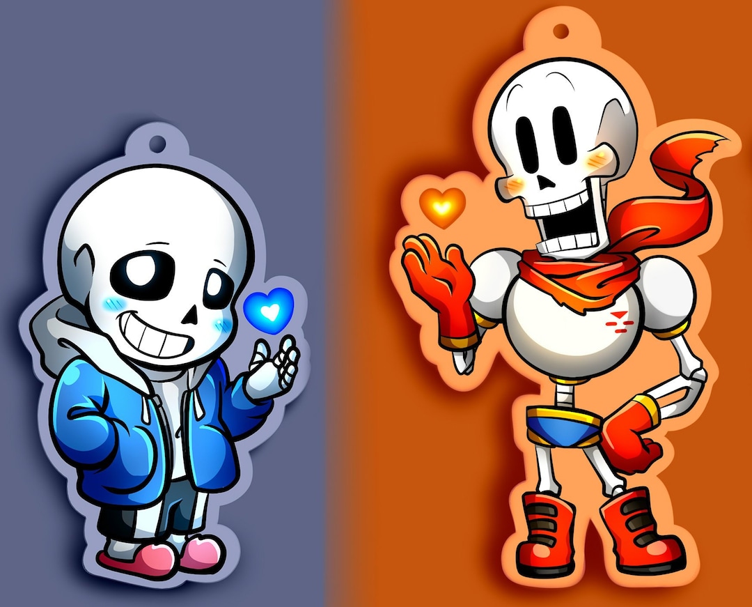Undertale: Sans and Papyrus Double Sided 2-2.5" Acrylic Charms (PRE-ORDER) - Etsy