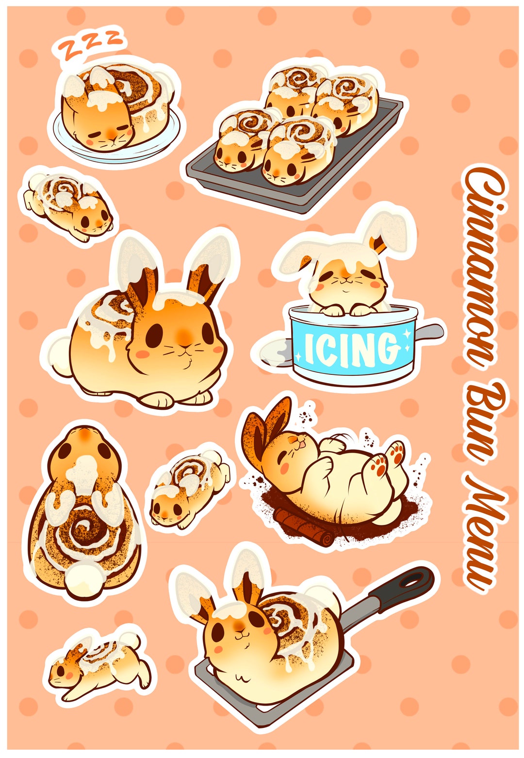 Cinnamon Buns Vinyl Sticker Sheet - Etsy