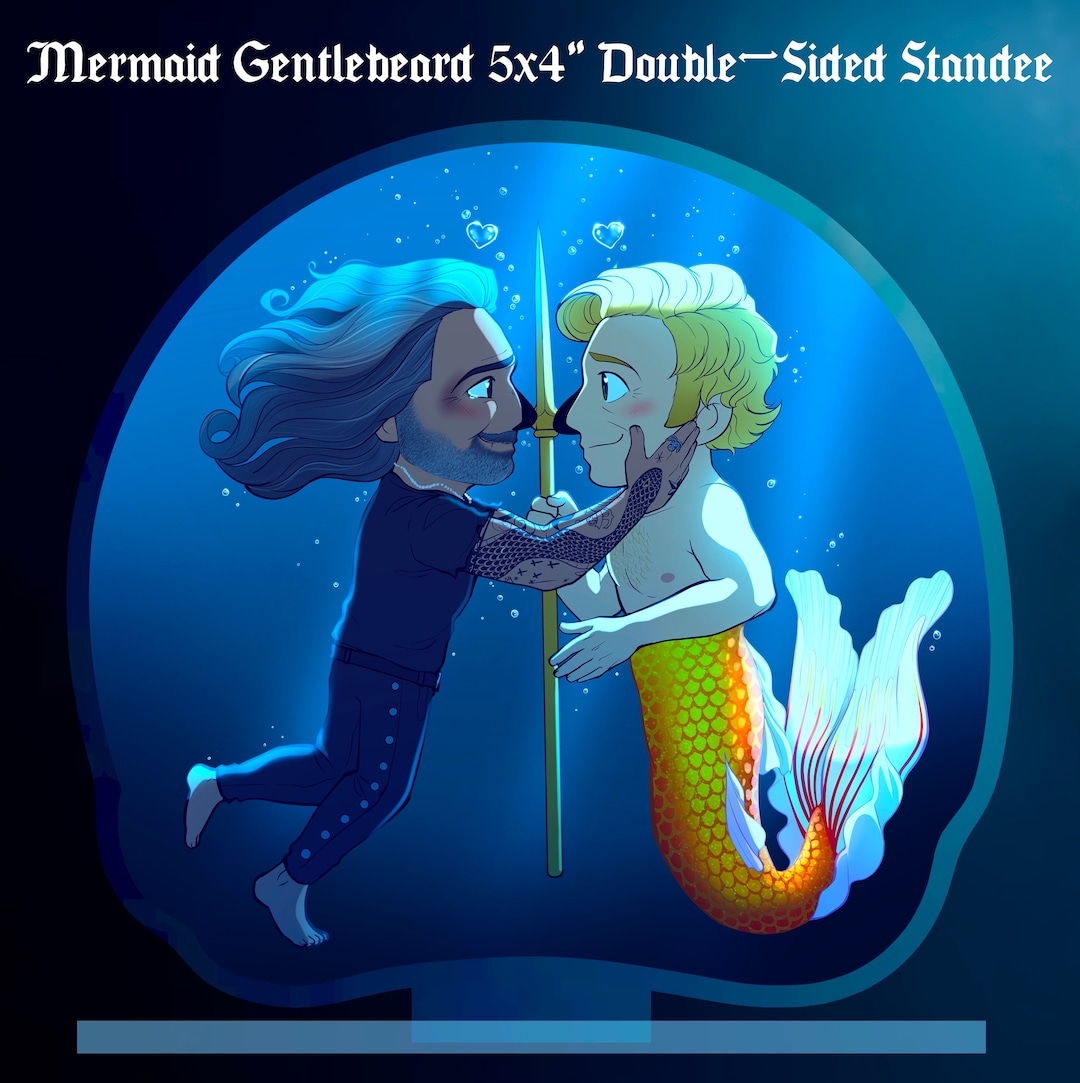 Mermaid Gentlebeard 4x3” Double-sided Acrylic Standee - Etsy