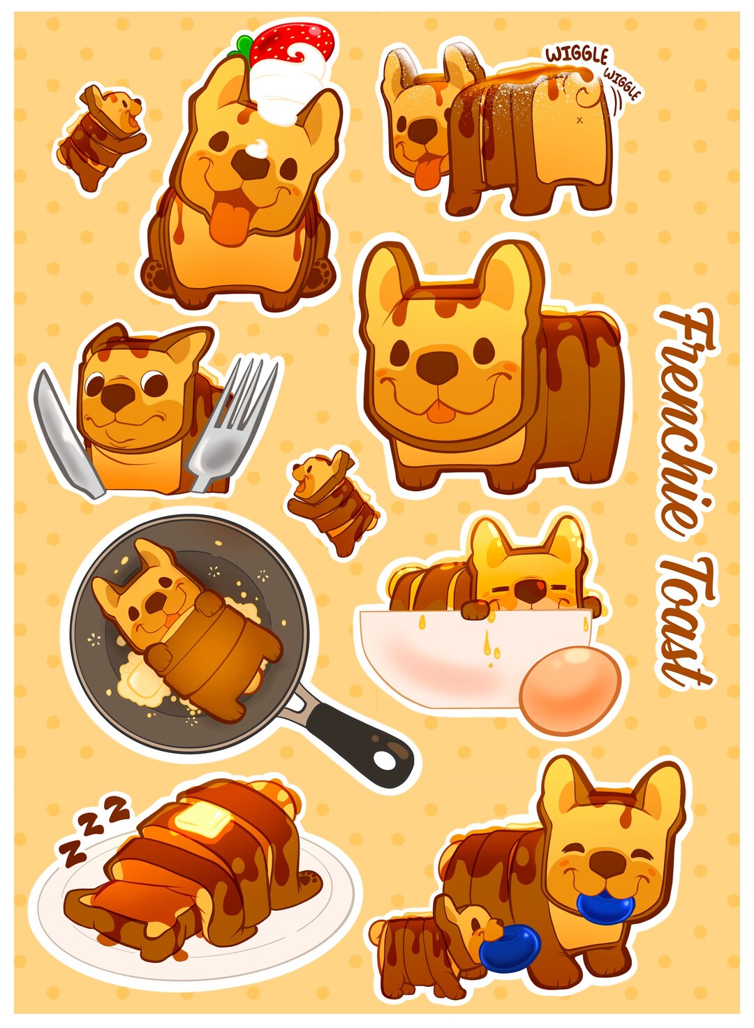 Frenchie Toast A5 Vinyl Sticker Sheet - Etsy