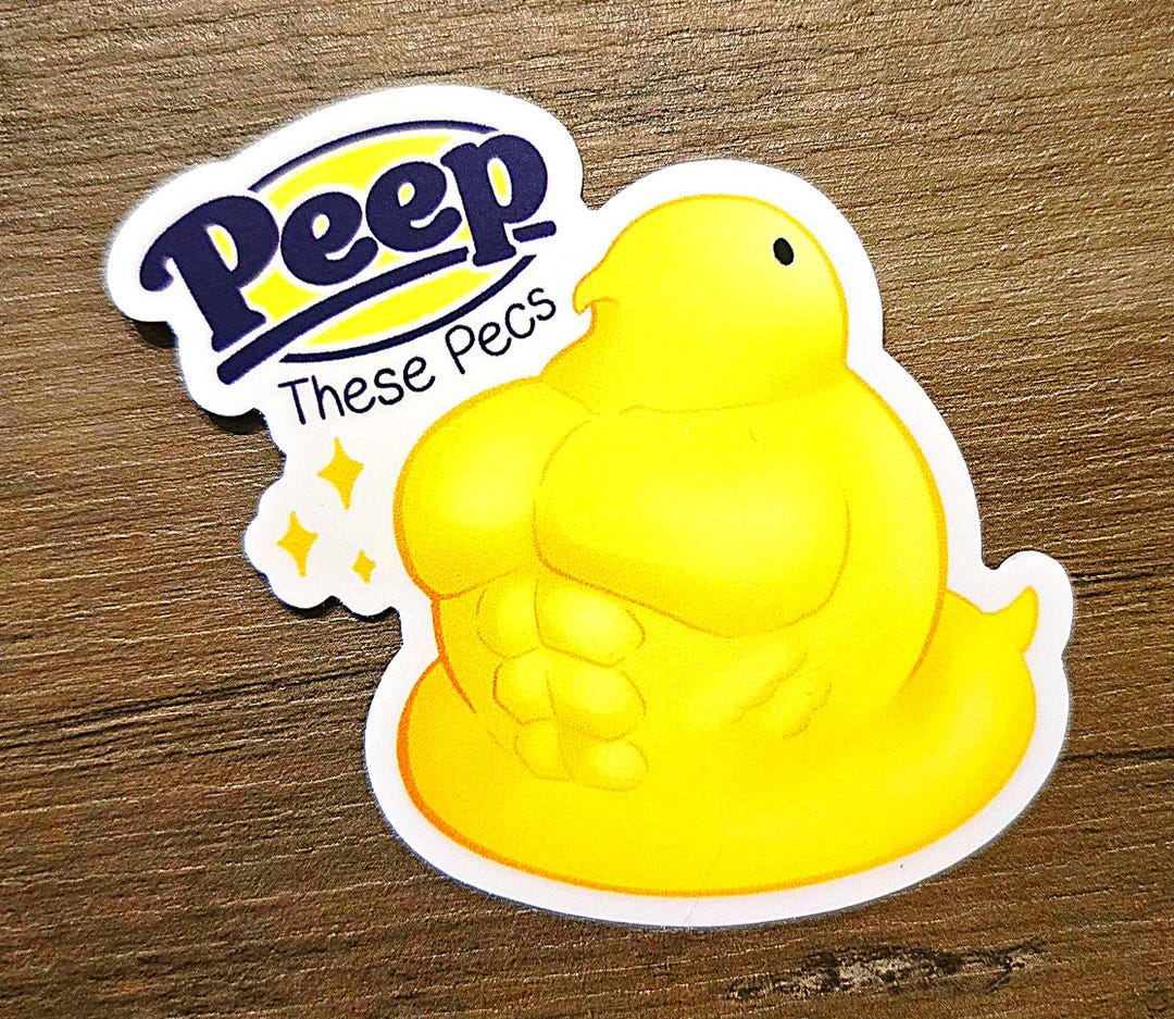 Peep These Pecs 3" Vinyl Sticker - Etsy