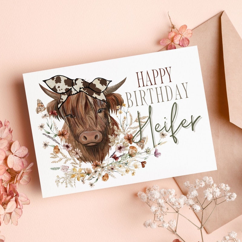 Printable Cow Birthday Card - Etsy