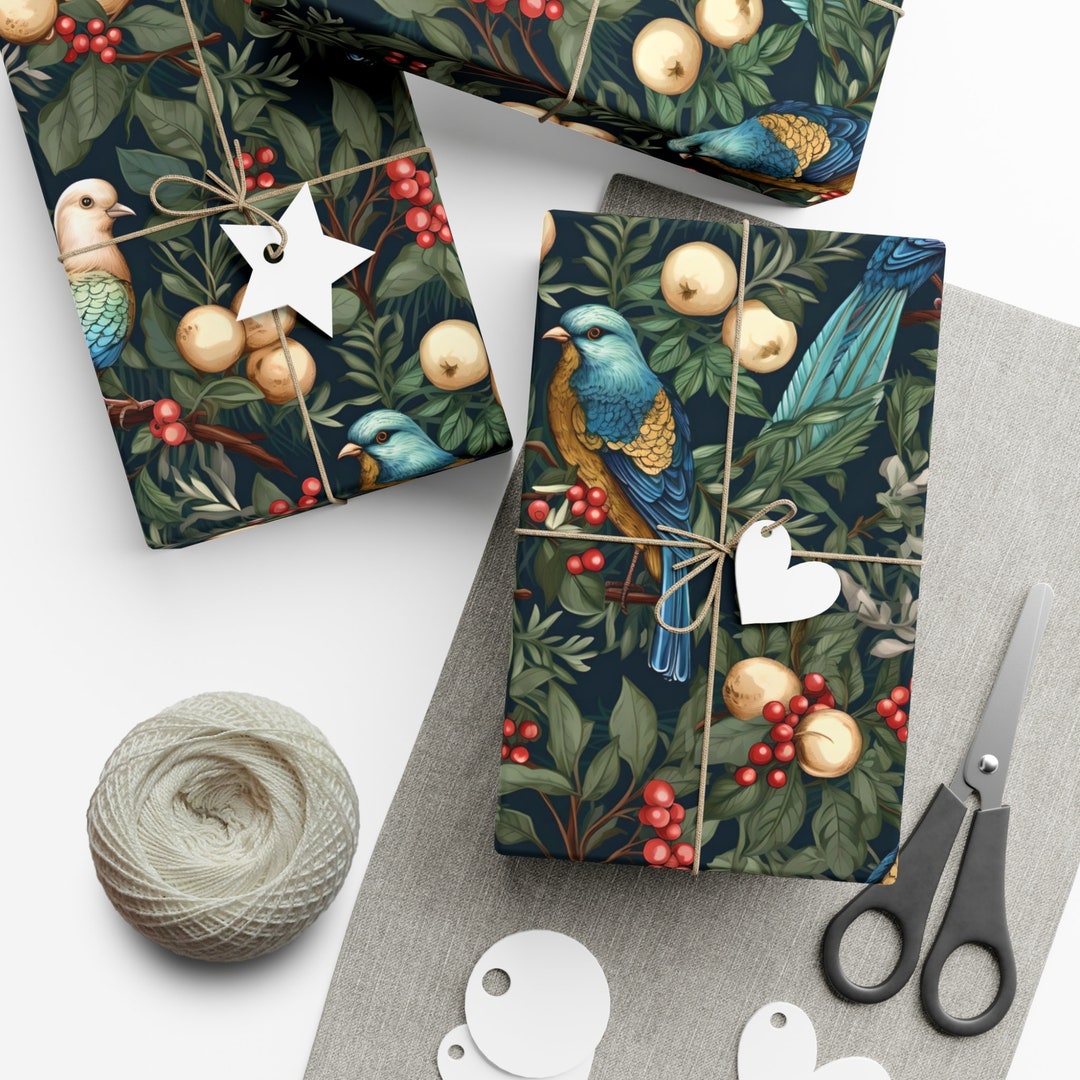 Luxury Partridge in A Pear Tree Gift Wrap Paper, 12 Days of Christmas ...
