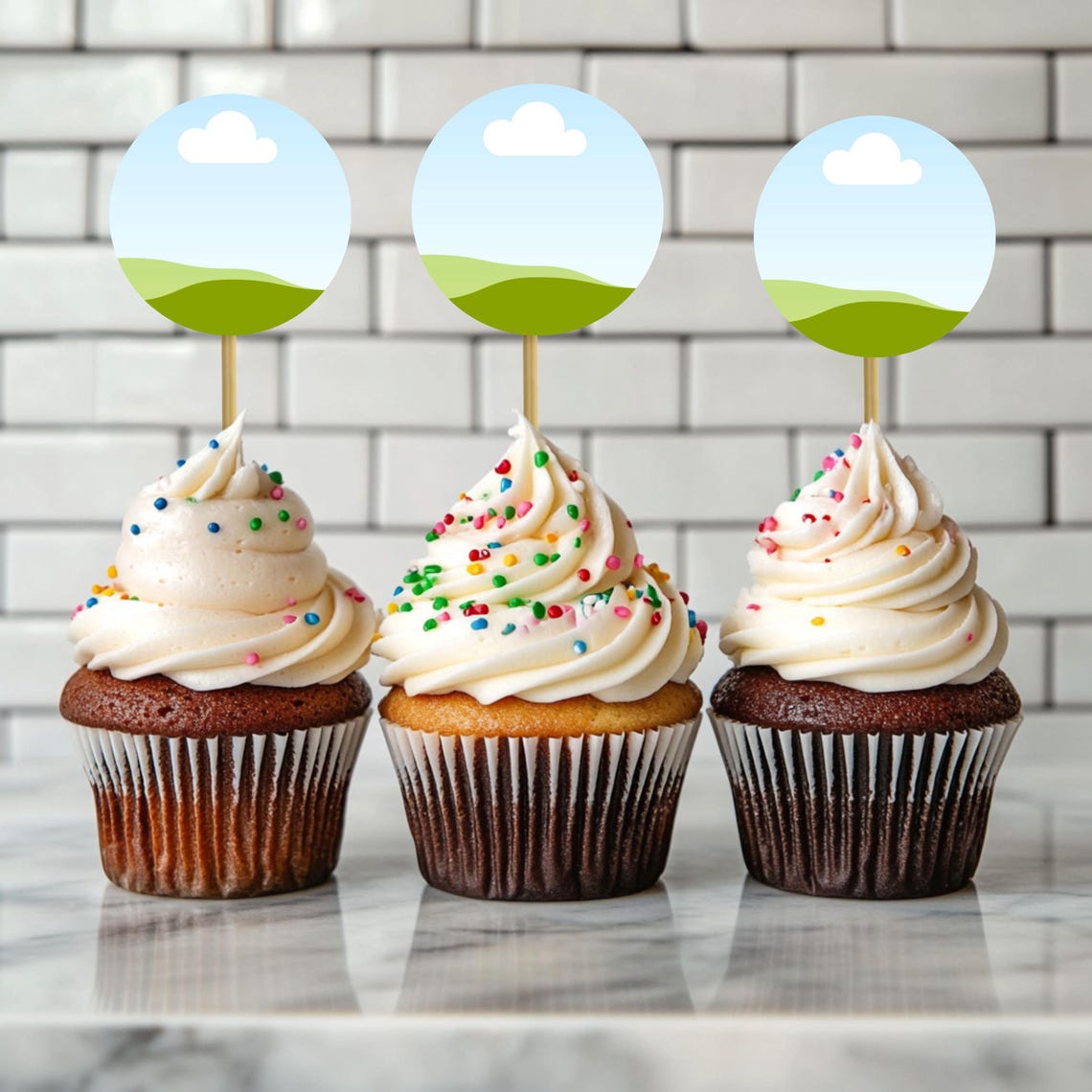 Editable Cupcake Topper Template Pack – 13 Canva-ready Mockups for ...