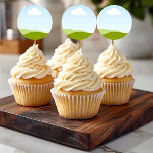 Editable Cupcake Topper Template Pack – 13 Canva-ready Mockups for ...