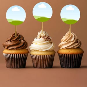 Editable Cupcake Topper Template Pack – 13 Canva-ready Mockups for ...