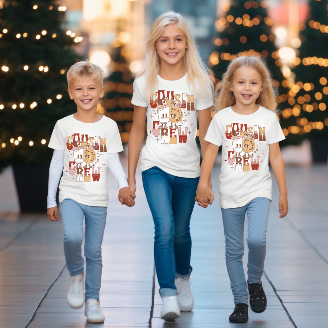 Retro Cousin Crew Shirt, Cookies Milk Christmas Matching Kid Shirts ...