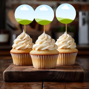 Editable Cupcake Topper Template Pack – 13 Canva-ready Mockups for ...