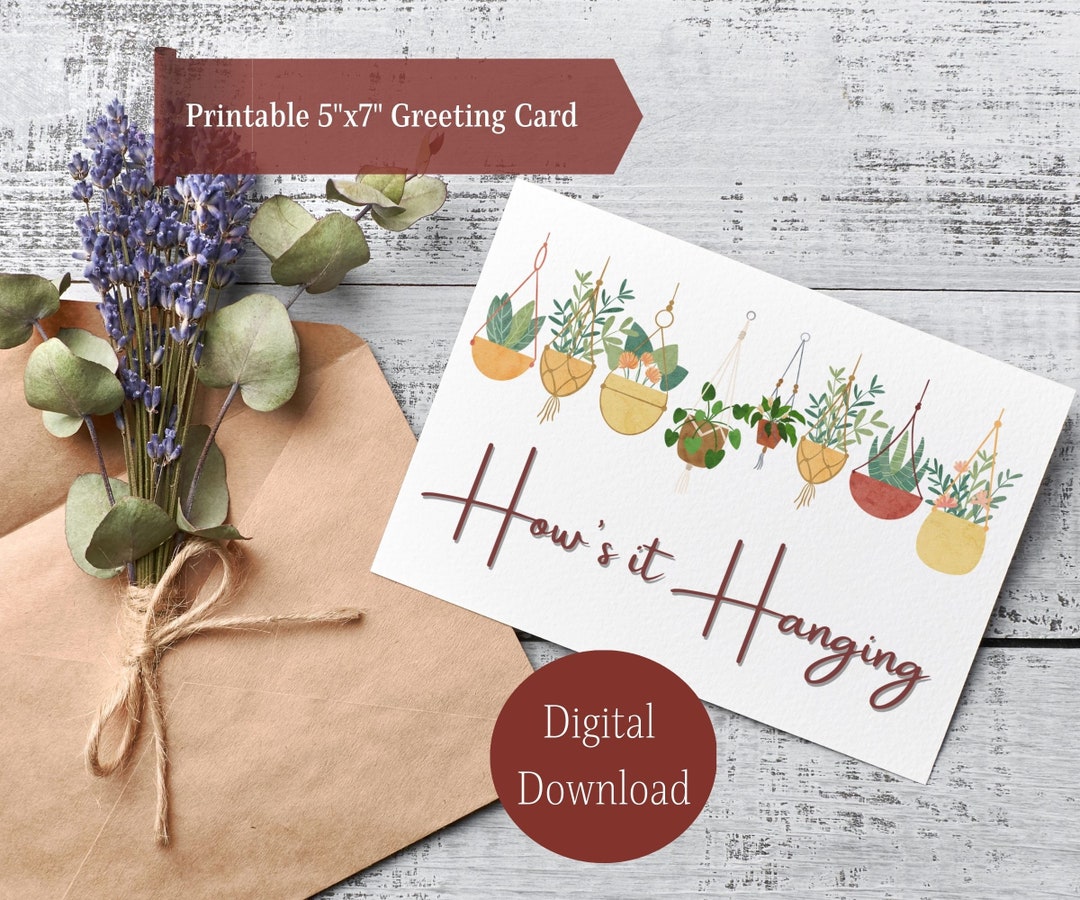 Printable How's It Hanging Greeting Card, How's It Hanging Card, Funny ...