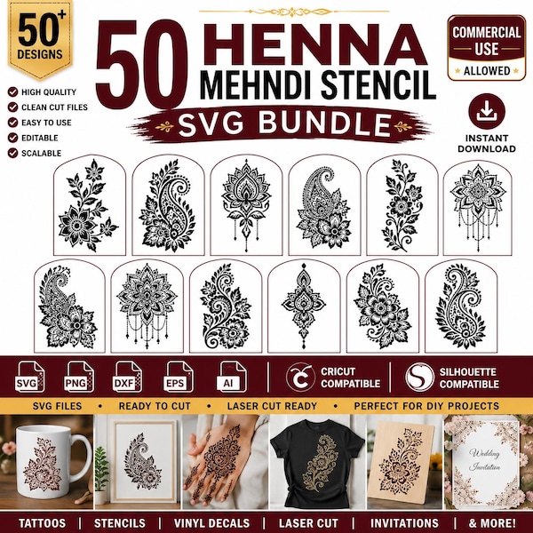 Henna Tattoo Floral - Etsy