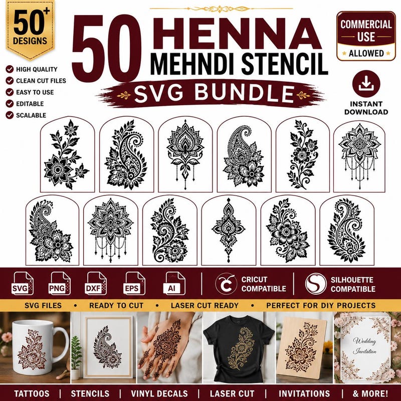 Henna Tattoo Floral - Etsy