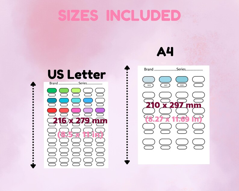 Color Swatch Charts Printable | A4 & US Letter | 20 40 80 120 Colors ...