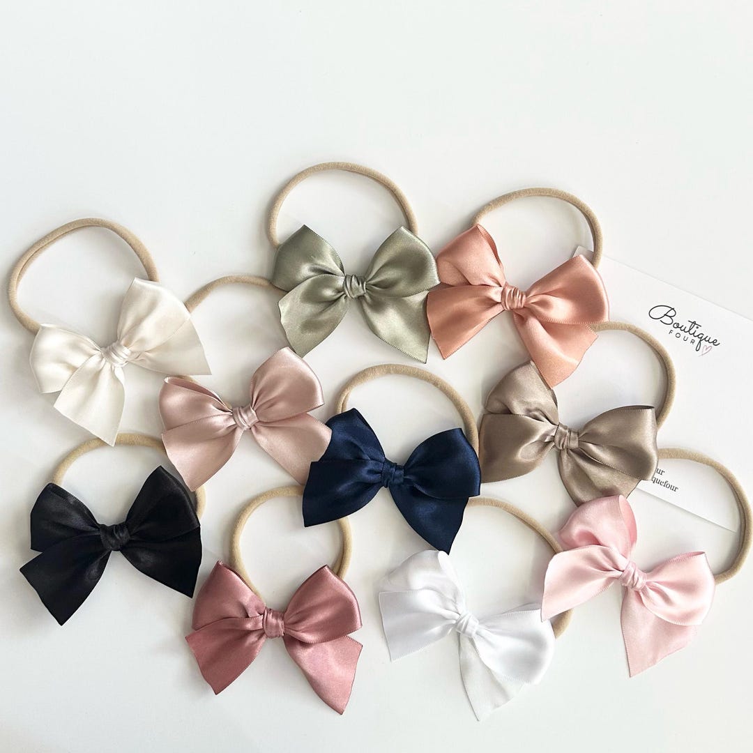 Satin Bow Headband: Hand-tied Classic Hair Accessory - Etsy