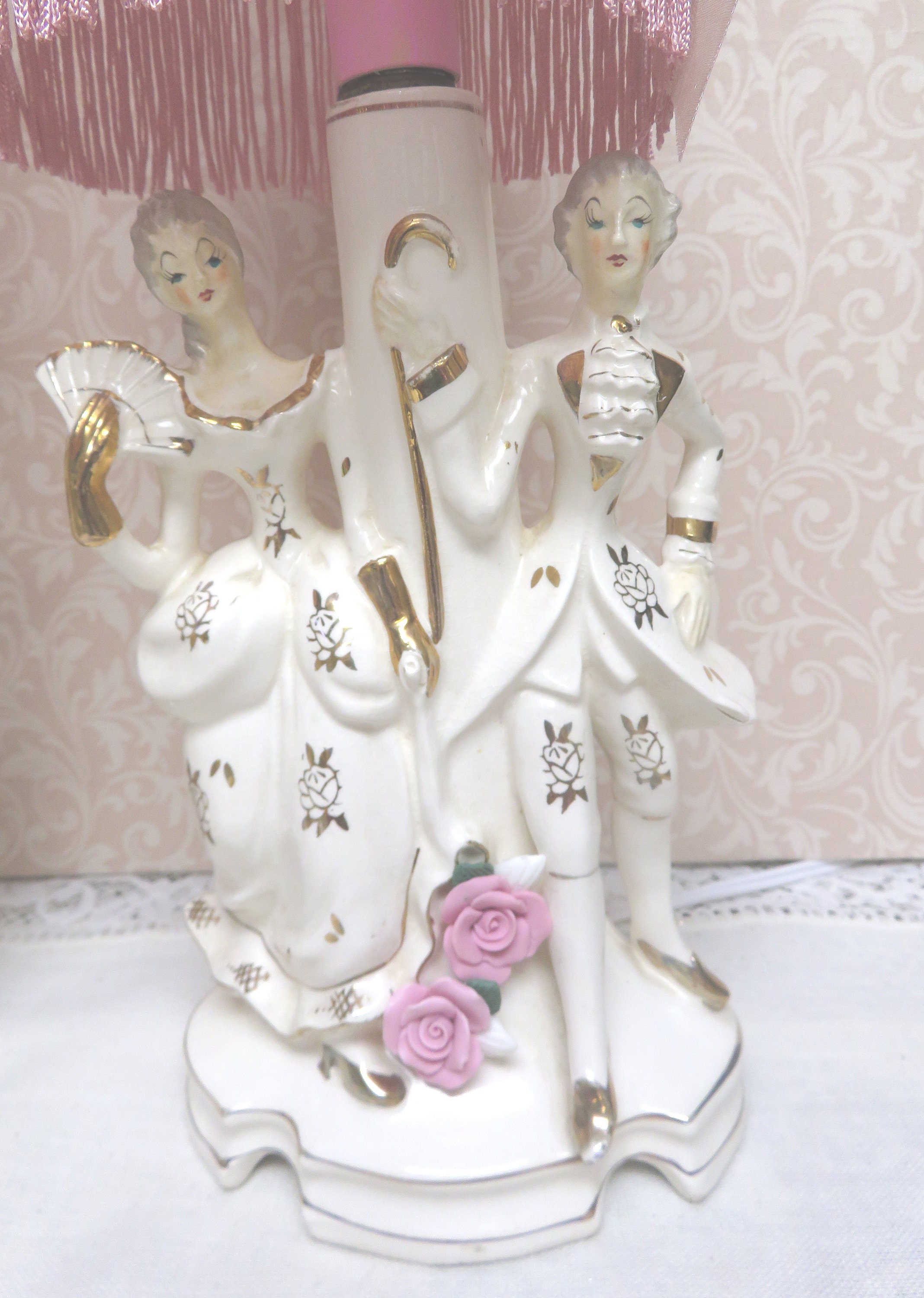 French Court Lamps, French Couple Lamps, White French Lamps. Vintage ...