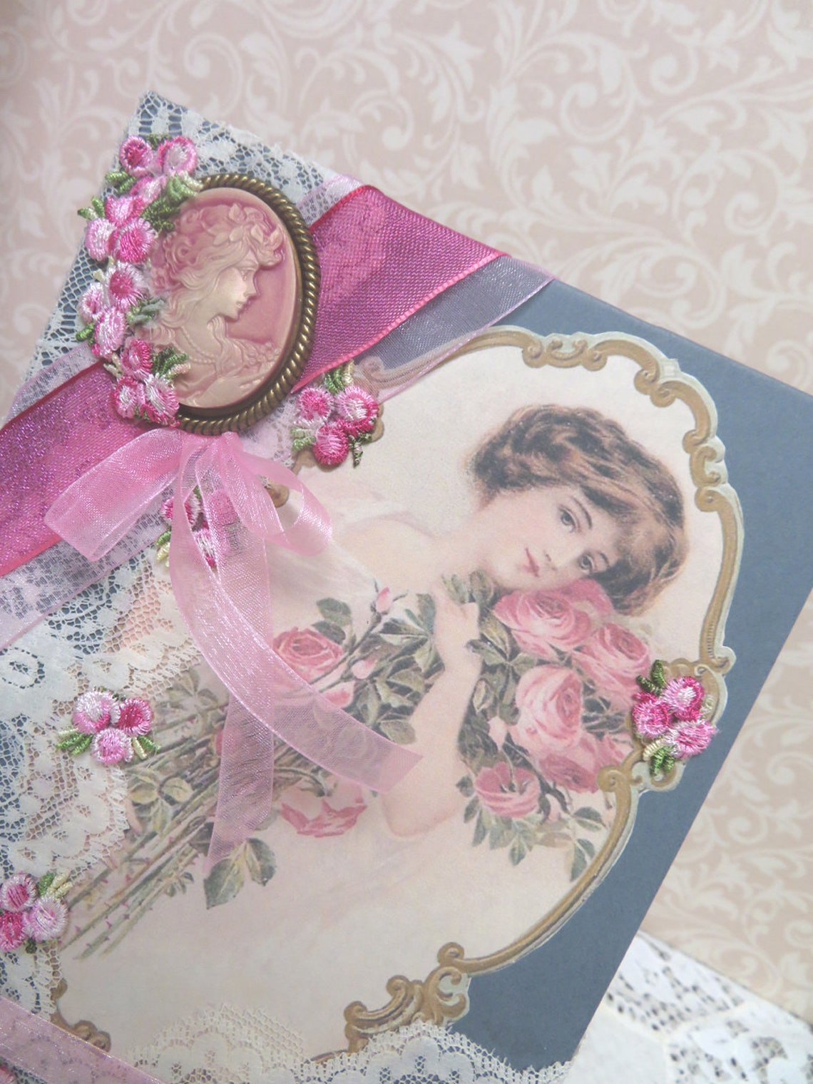 Romantic Book, Rose Book, Decorated Book, Lace Book - Etsy