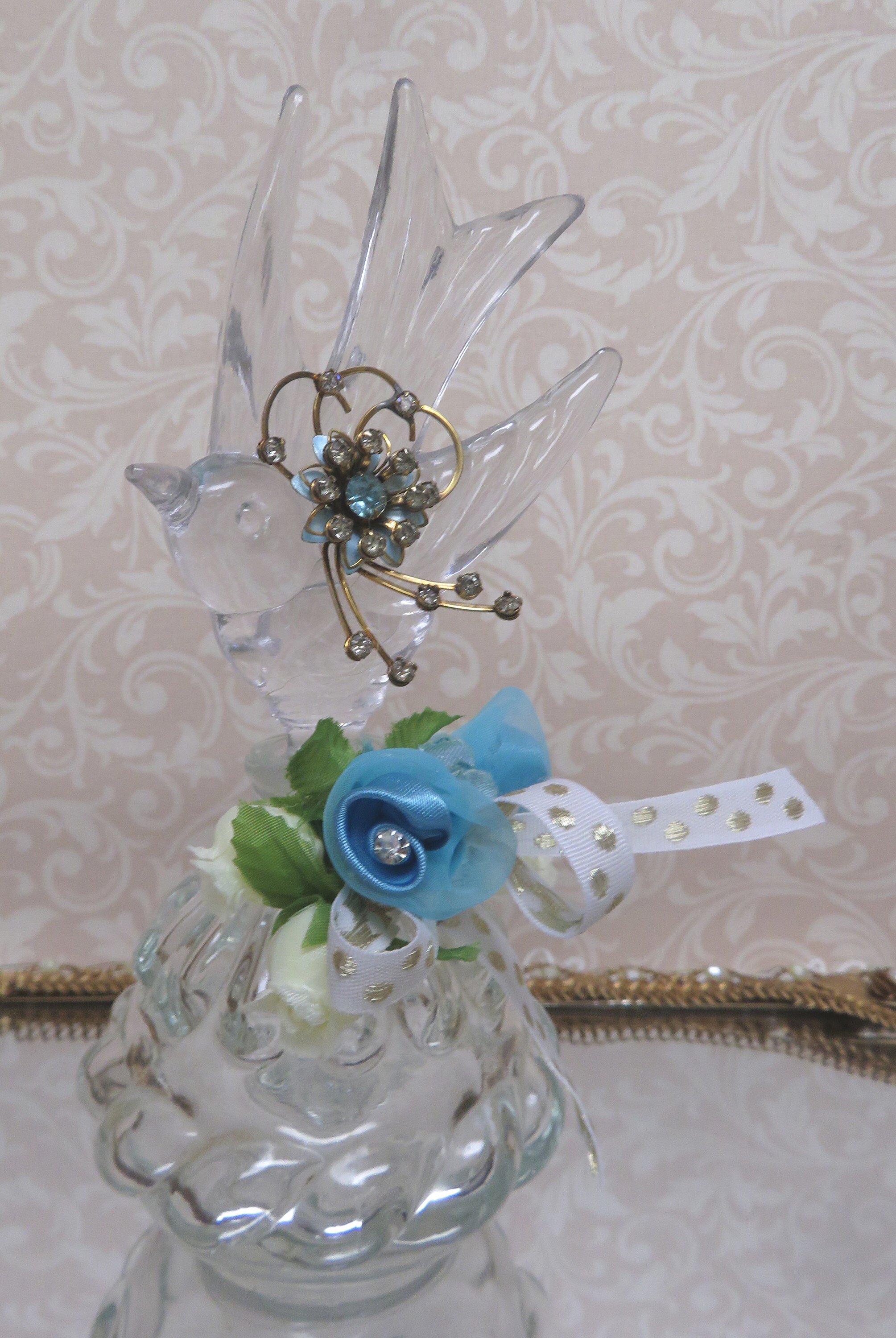 Perfume Bottle in Blues Bird Perfume Bottle in Blue Glass - Etsy