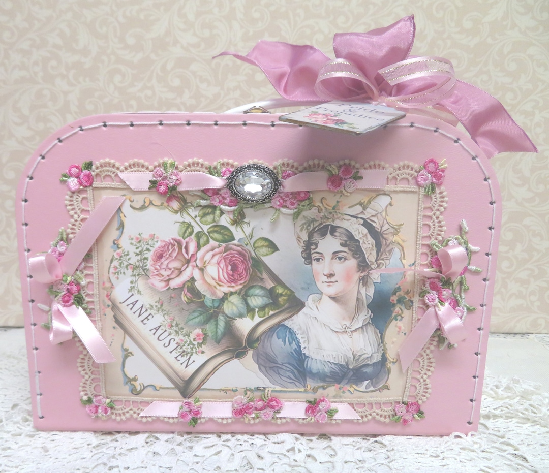 Pink Display/storage Case, Jane Austen Theme Case, Decotated Pink Case ...