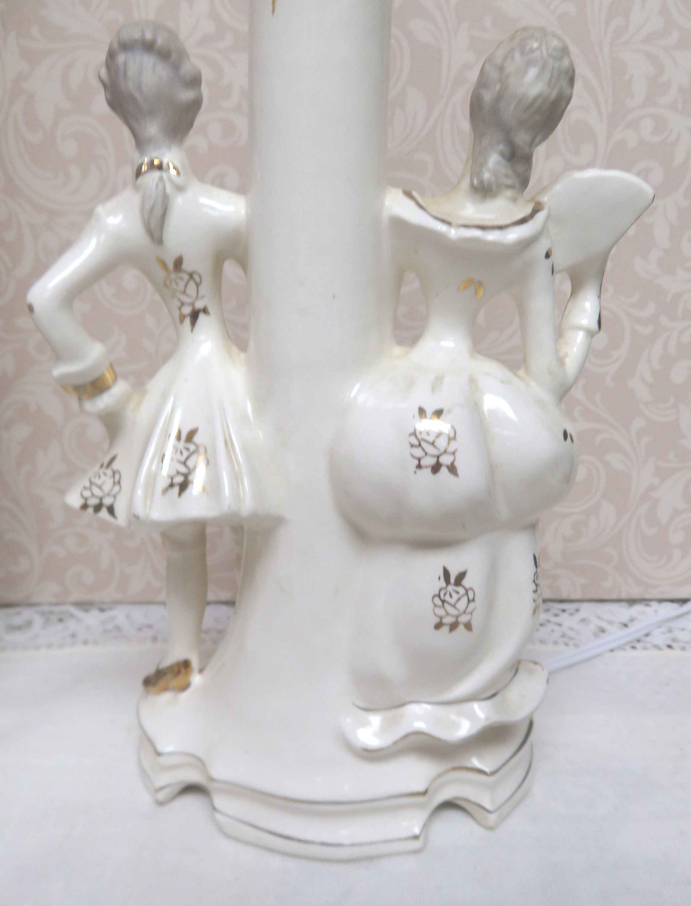 French Court Lamps, French Couple Lamps, White French Lamps. Vintage ...